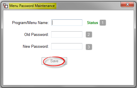 System Menu Passwords