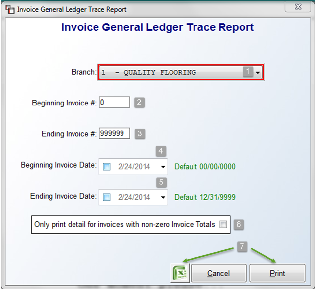 Print Invoice Detail Report