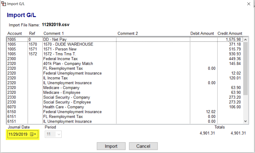PenSoft Payroll Export and BMS Import Process