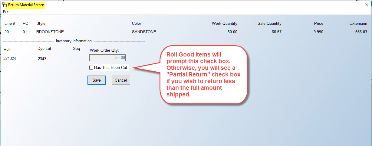 Return to Stock on Work Order and Irregular Returns