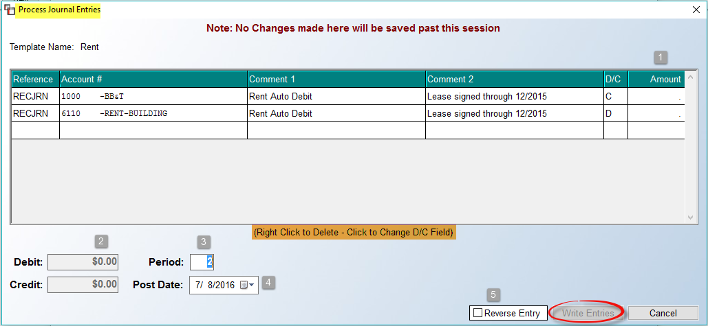 Journal Entry Template