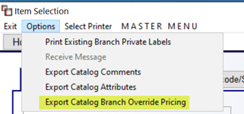 Branch Override Pricing